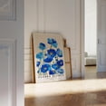 Affixzi Vintage Blue Floral Wall Art - Botanical Print with Blue ...