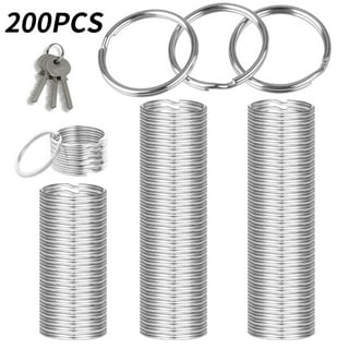 200 PCS Round Key Rings, Sturdy Nickel Plated Metal O Rings Split ...
