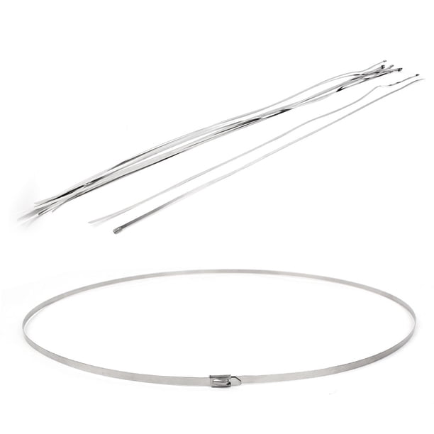 Unique Bargains 10PCS 4.6mm x 1000mm Stainless Steel Cable Pipe Tie ...