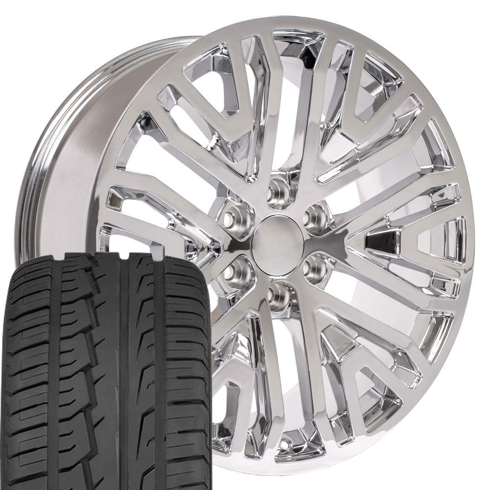 OE Wheels 22 inch Chrome 5906 Rims & 285/45R22 Tires Set Fits Specific ...