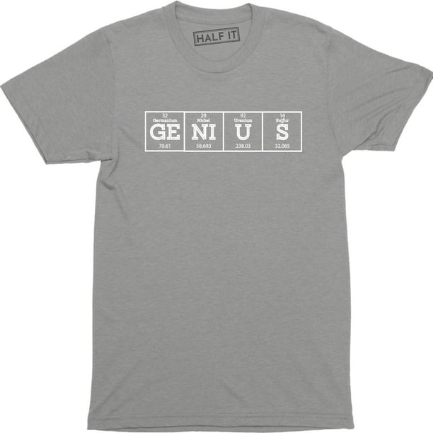 Genius Nerd Geek Periodic Table Science Maths Physics Men's T-Shirt ...