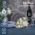 60PCS Clear Plastic Plates - Fancy Beaded Plates Disposable Heavy Dty ...