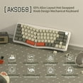 ATTACK SHARK AKS068 Alice Layout Wired Mechanical Keyboard, Gasket Mount 68 Keys Ergonomic 60% ...
