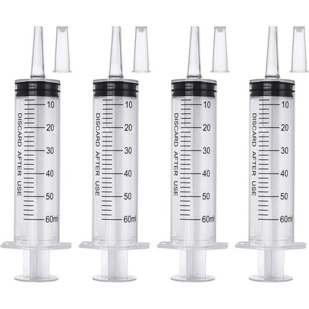 JOYWEI 60ml Needle-Free Sterile Dosing Plastic Syringe for Science ...