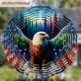 2D Flat Painting, a iron wind chime, USA eagle forest flag, 360 ...