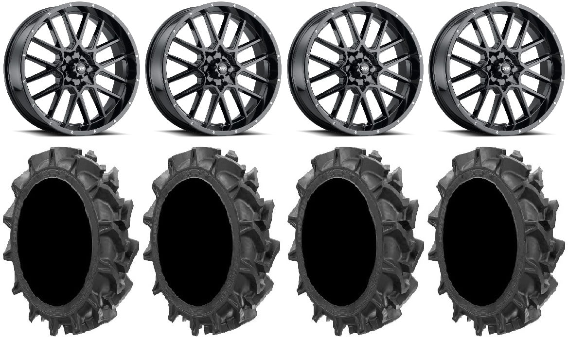 ITP Hurricane 18" Wheels Black 34" MotoHavok Tires Kawasaki Mule Pro ...