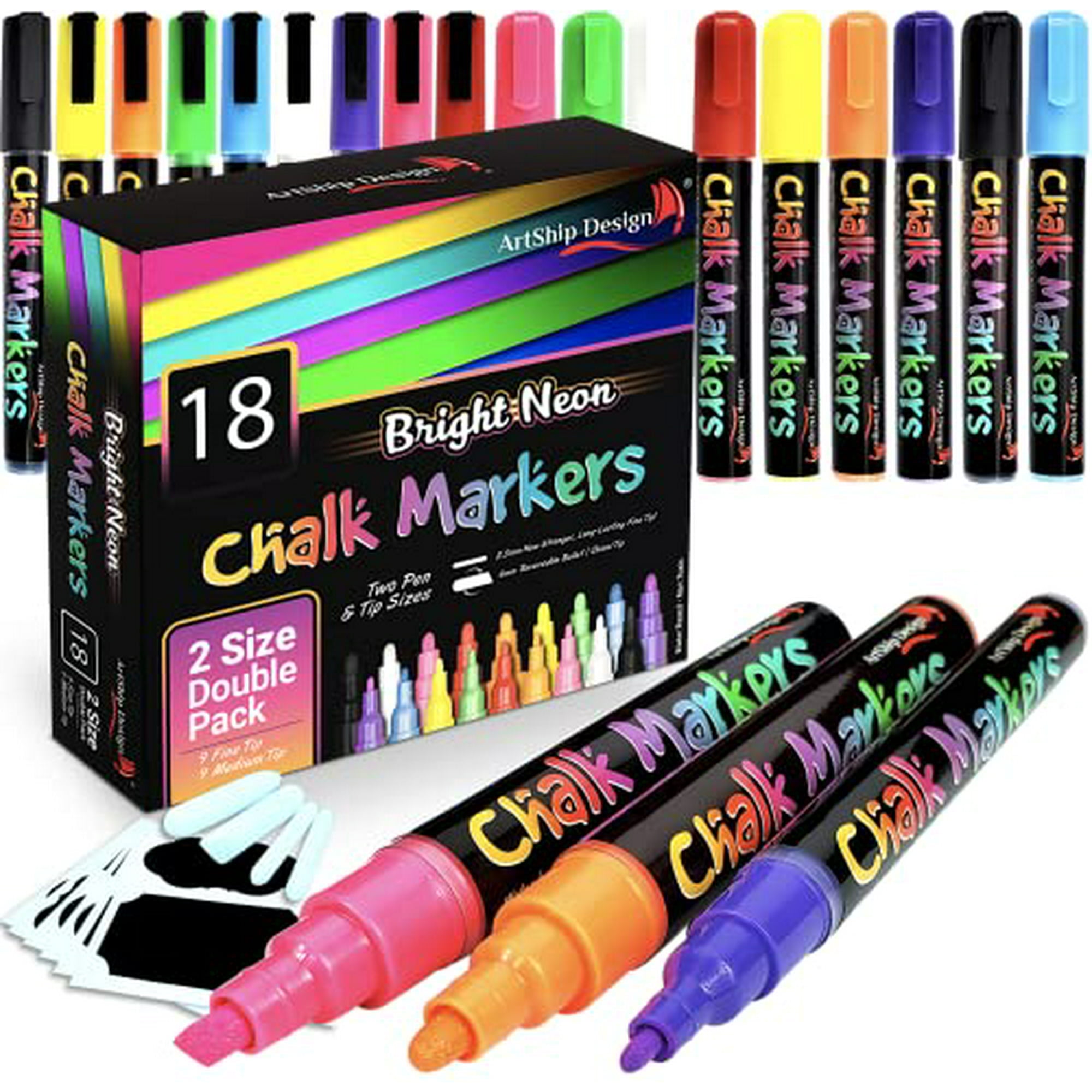 Click here for Artship Design 18 Classic Neon Chalk Markers Doubl... prices