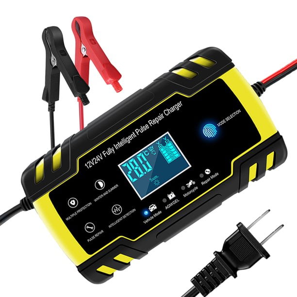 Welhome Car Battery Charger, 12V/8A 24V/4A Smart Automatic Battery ...