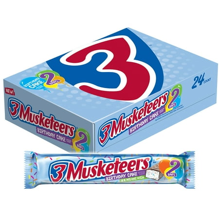 UPC 040000540052 - 3 Musketeers Birthday Cake Candy Bars, Share Size, 2 ...