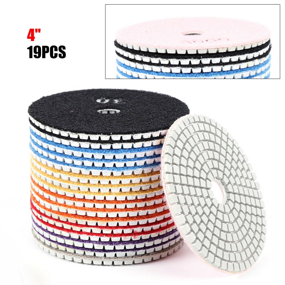 Miumaeov Polishing Pads 4" Diamond Sanding Pads Set 19Pcs Wet/Dry ...