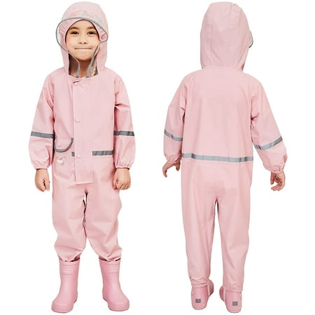Kids Puddle Suit Hooded Rainsuit Raincoat Boys Girls One Piece Rainwear Poncho | Walmart Canada