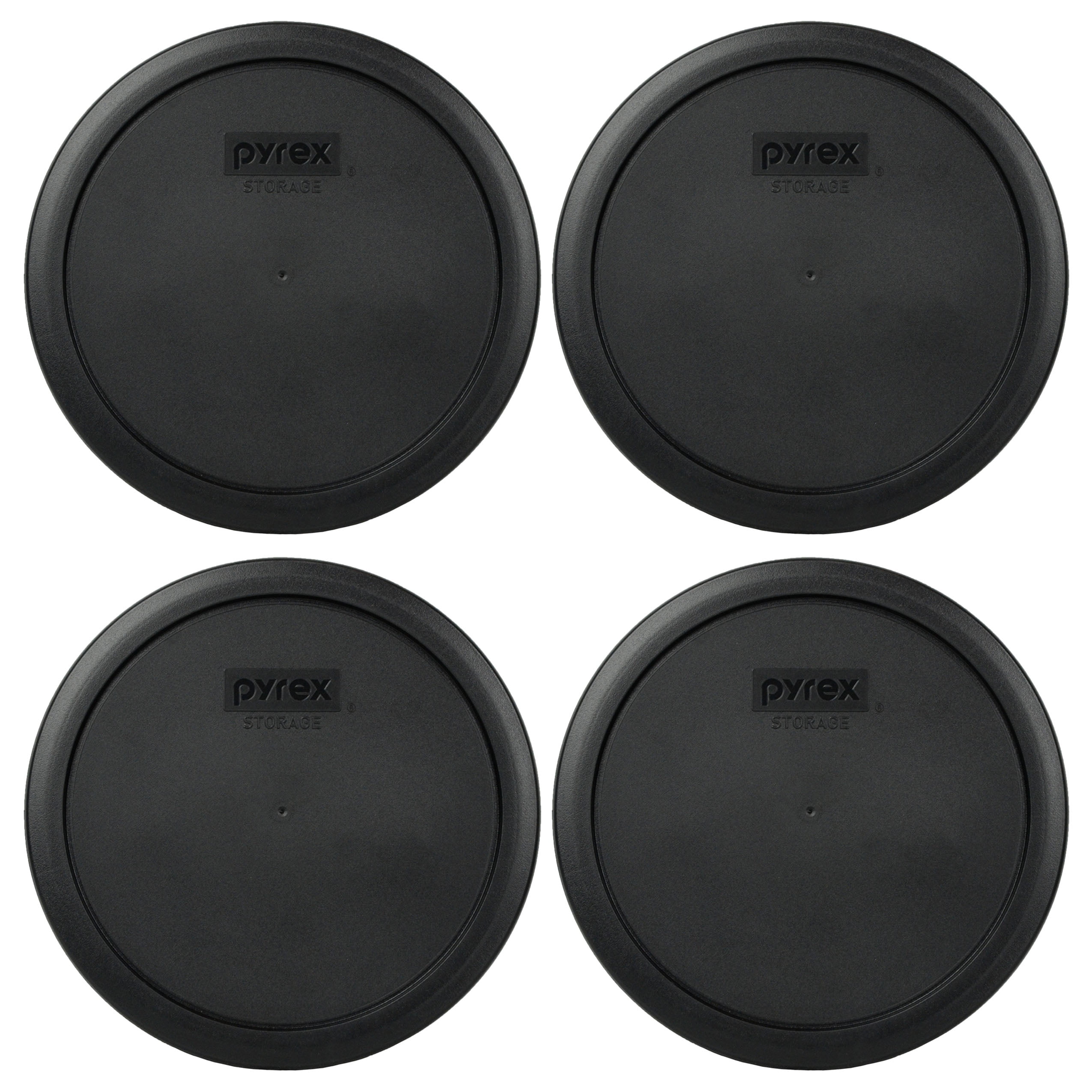 Pyrex 7402-PC Black Plastic Round Storage Lid Cover (4-Pack) - Walmart.com