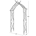 DecMode 103" Indoor Outdoor Arched Black Metal Bird Garden Arbor with ...