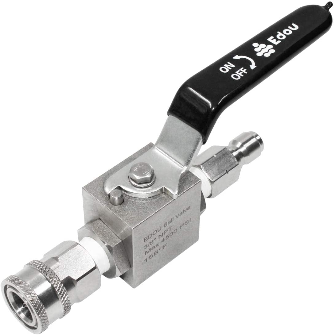 EDOU 4,500 PSI High Pressure Washer Ball Valve Kit 3/8" Male Plug X 3/8 ...