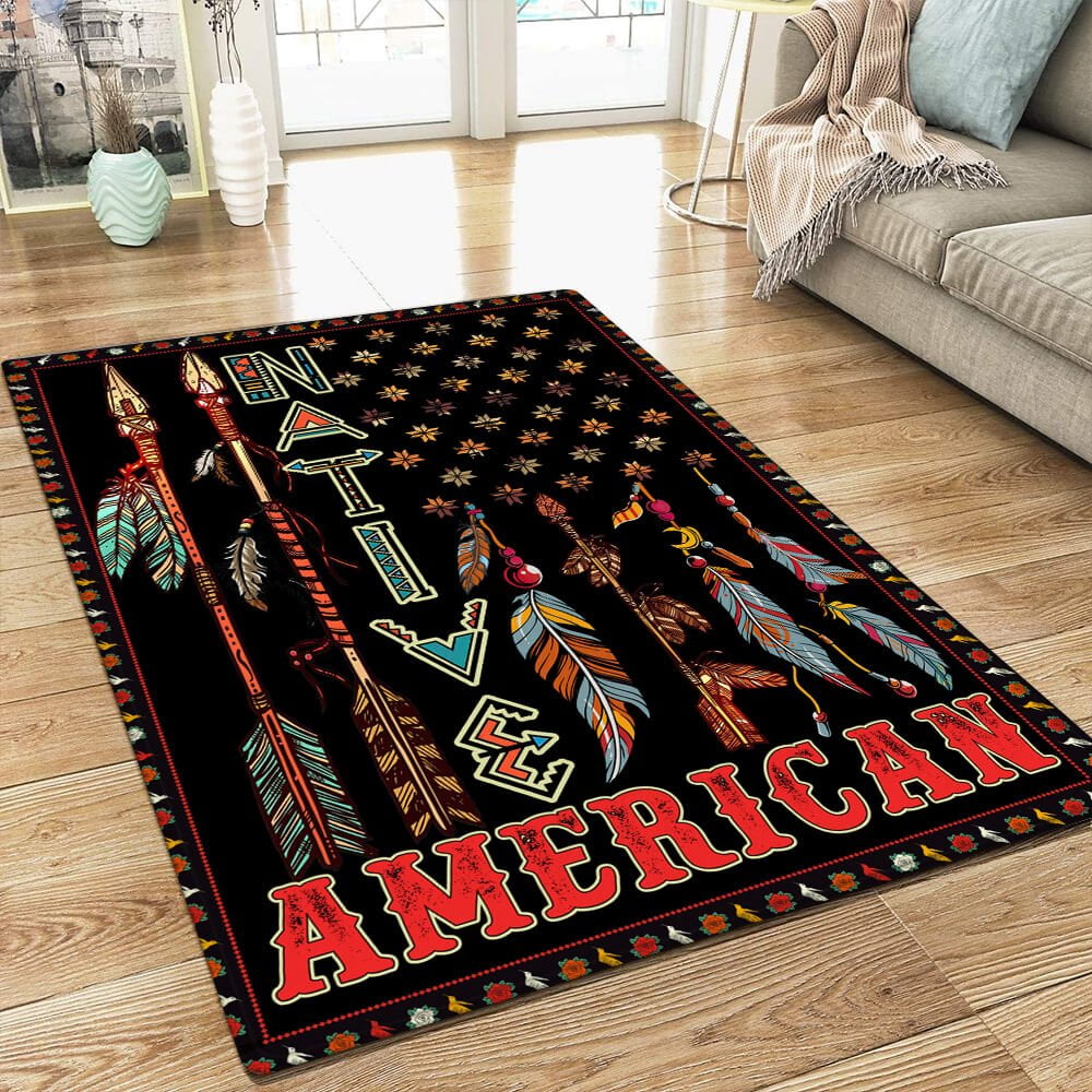 Rectangle Area Rug For Living Room, Bedroom, Rug Pride Feather NTB85R ...
