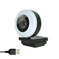 onn. Webcam with Ring Light w/3 LED Levels, Autofocus, Built-in ...