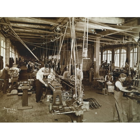 Nyc Factory, C1900. /Nthe Lathe Room Of An Unidentified New York City ...
