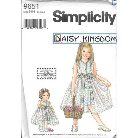 Simplicity Daisy Kingdom Sewing Pattern 9651 Size HH 3,4,5,6 Child's ...