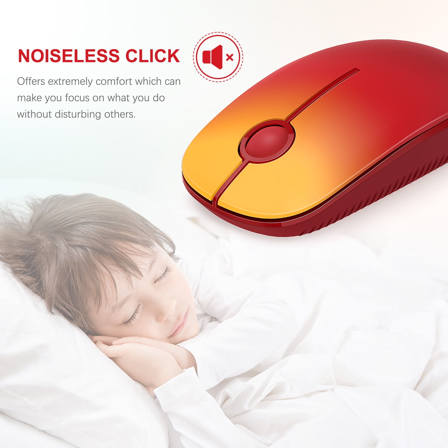2.4G Slim Wireless Mouse with Nano Receiver,Less Noise,Portable Mobile ...