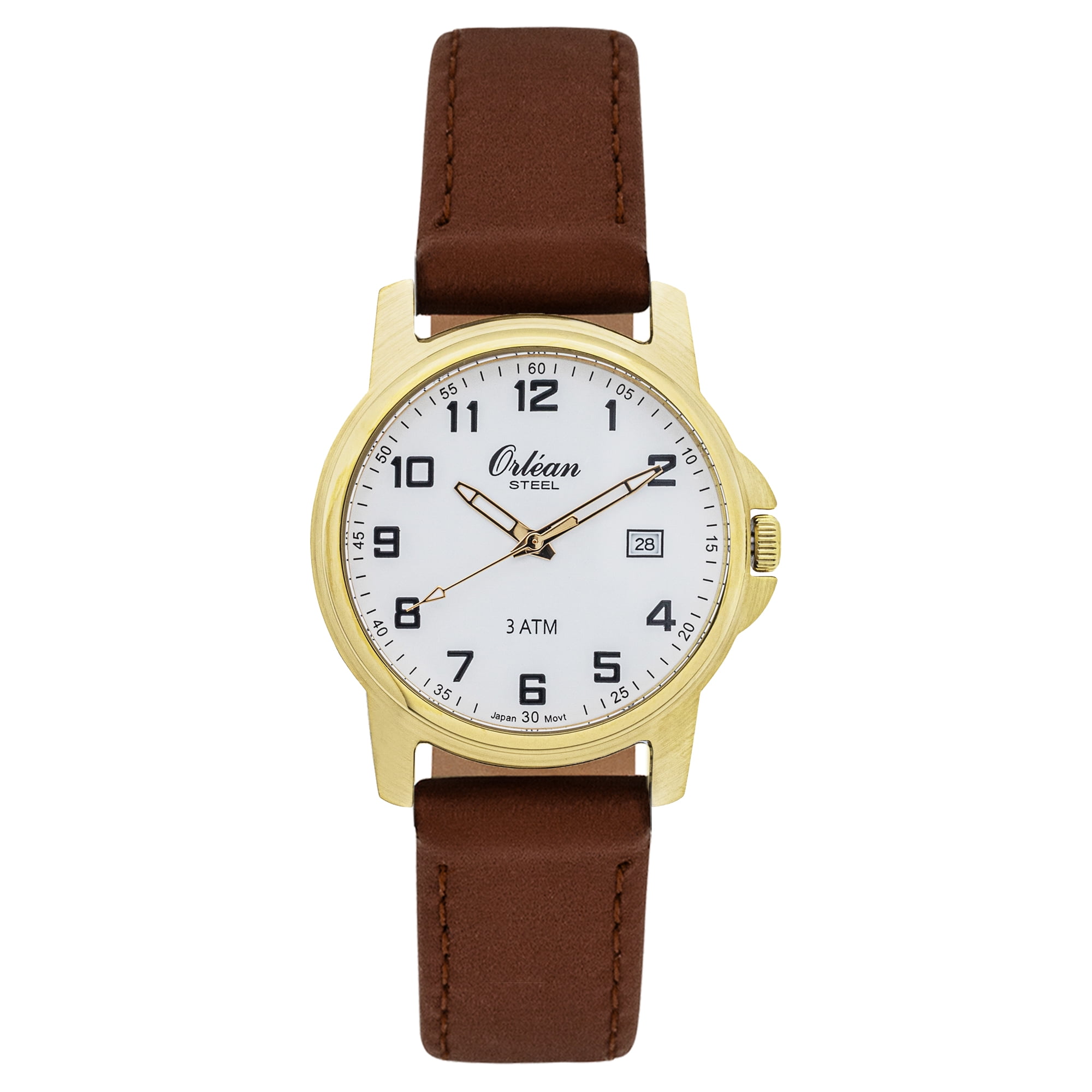 Orlean Mens Easy to Read Watch with Date - 316L Stainless Steel Case ...