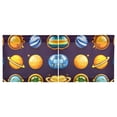 Cartoon Planets Pattern Kitchen Curtains Tier Set 27x36 Inch 2 Panels ...