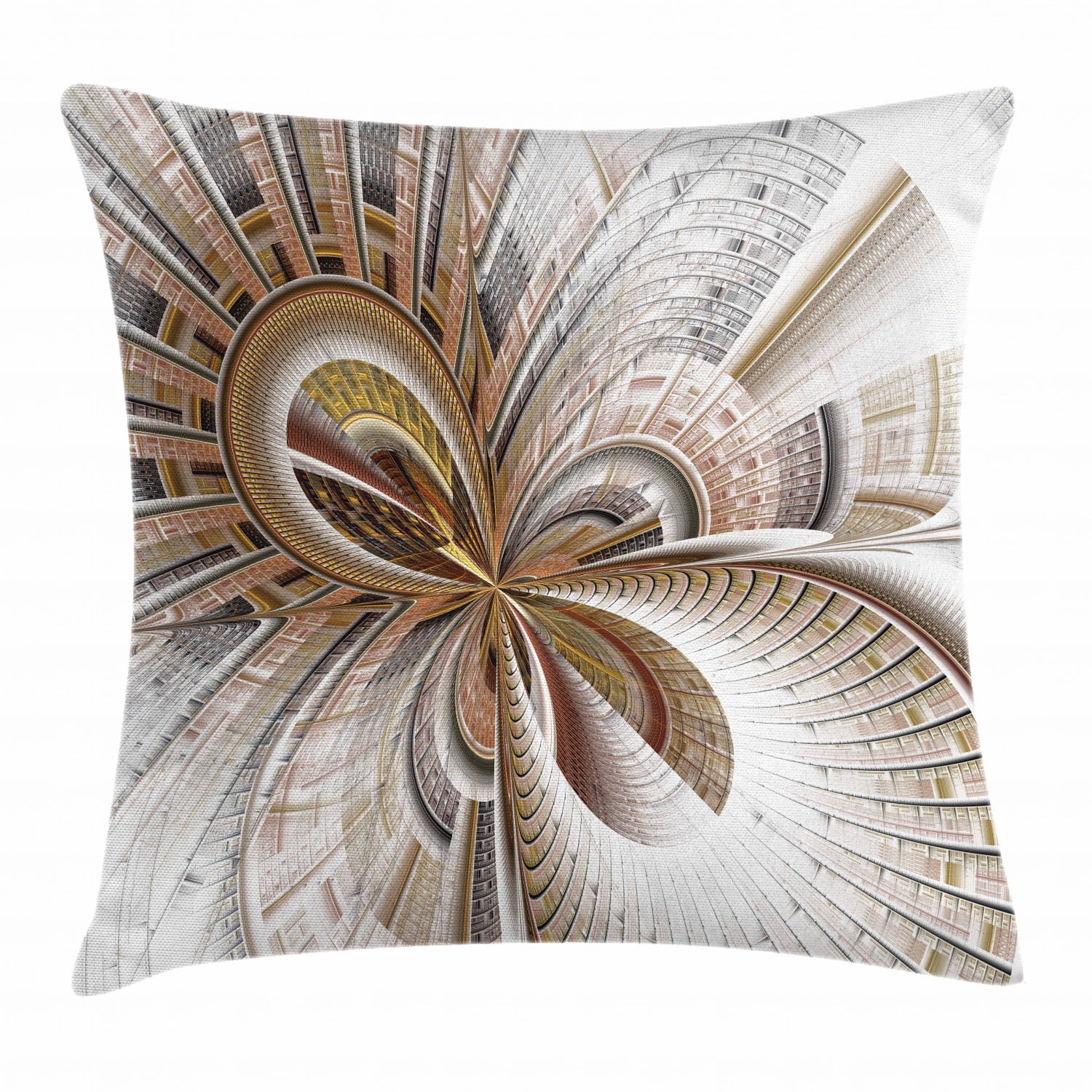 Steampunk Throw Pillow Cushion Cover, Abstract Fractal Artwork of ...