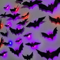 24 Pack Light Up Bats Halloween Decor – LED Lights for Halloween, Glow ...