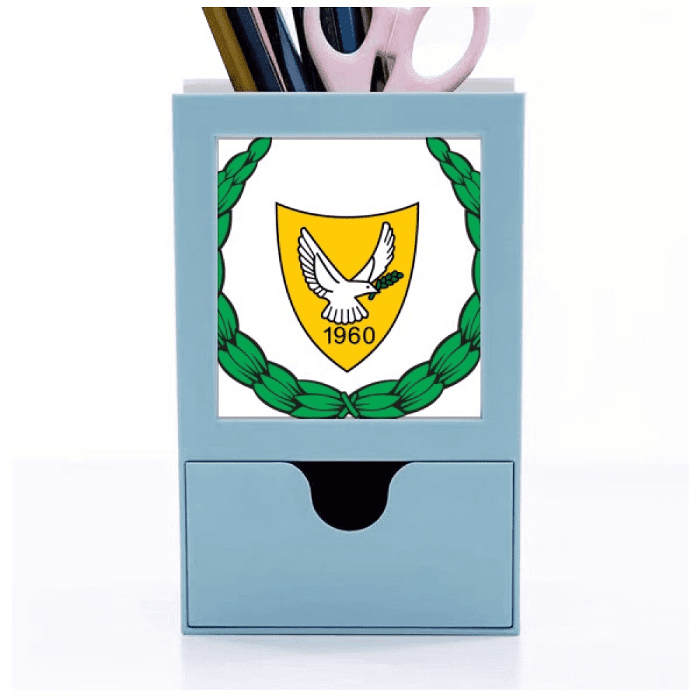Cyprus National Emblem Country Desk Supplies Organizer Pen Holder Card ...