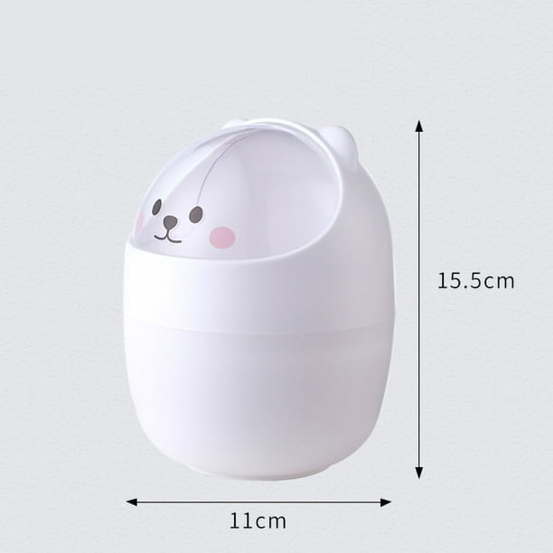 Mini Desktop Trash Can Cute Appearance Large Opening Desk Plastic ...