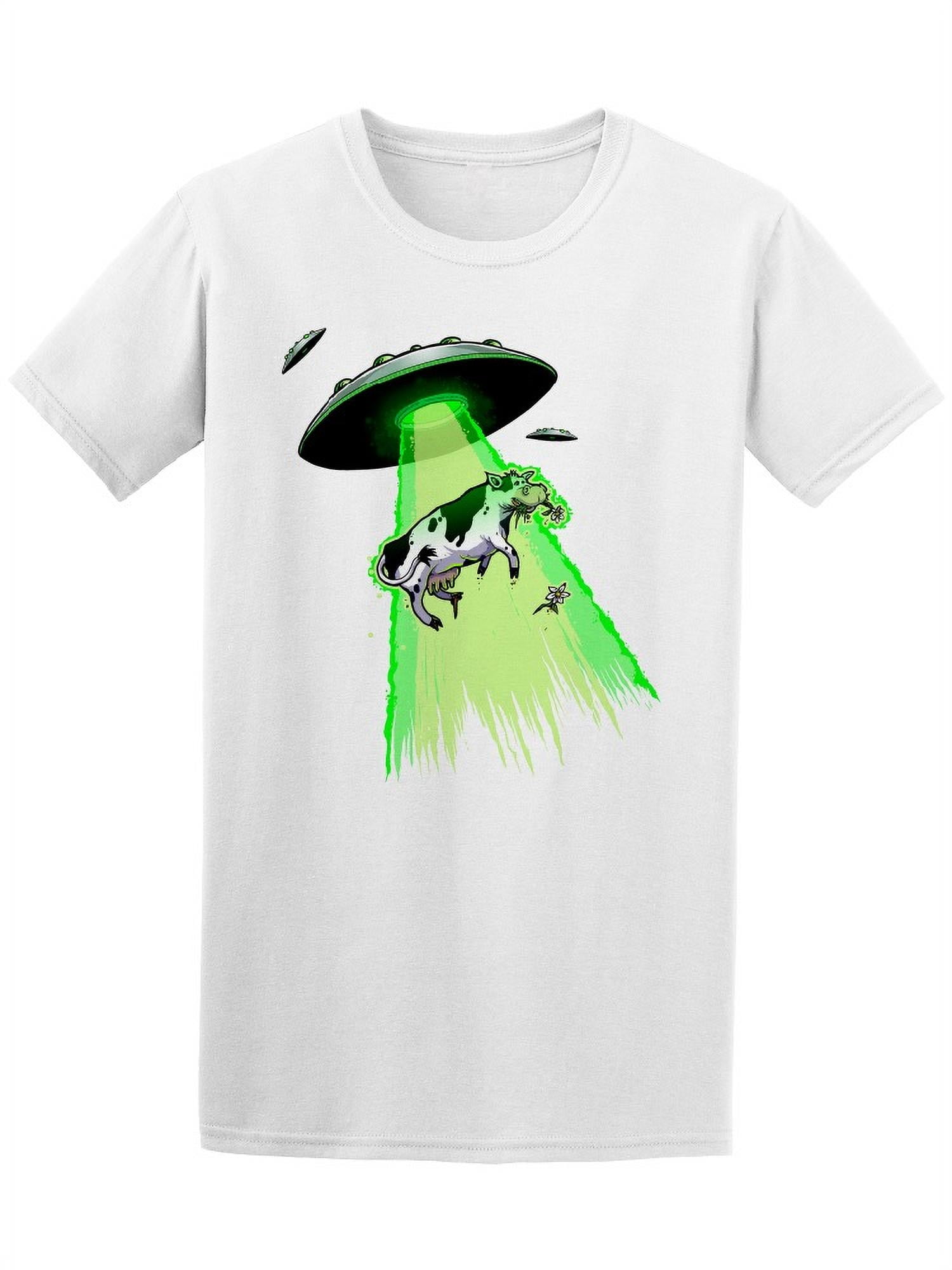 Ufo Alien Flying Saucers Cows T-Shirt Men -Image by Shutterstock, Male ...
