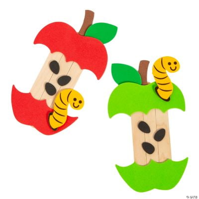 Apple Core Craft Stick Magnet Craft Kit - Makes 12, Fall, Craft Kits ...