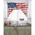 American Flag Kitchen Swag Valance for Window, Rod Pocket Short Kitchen ...