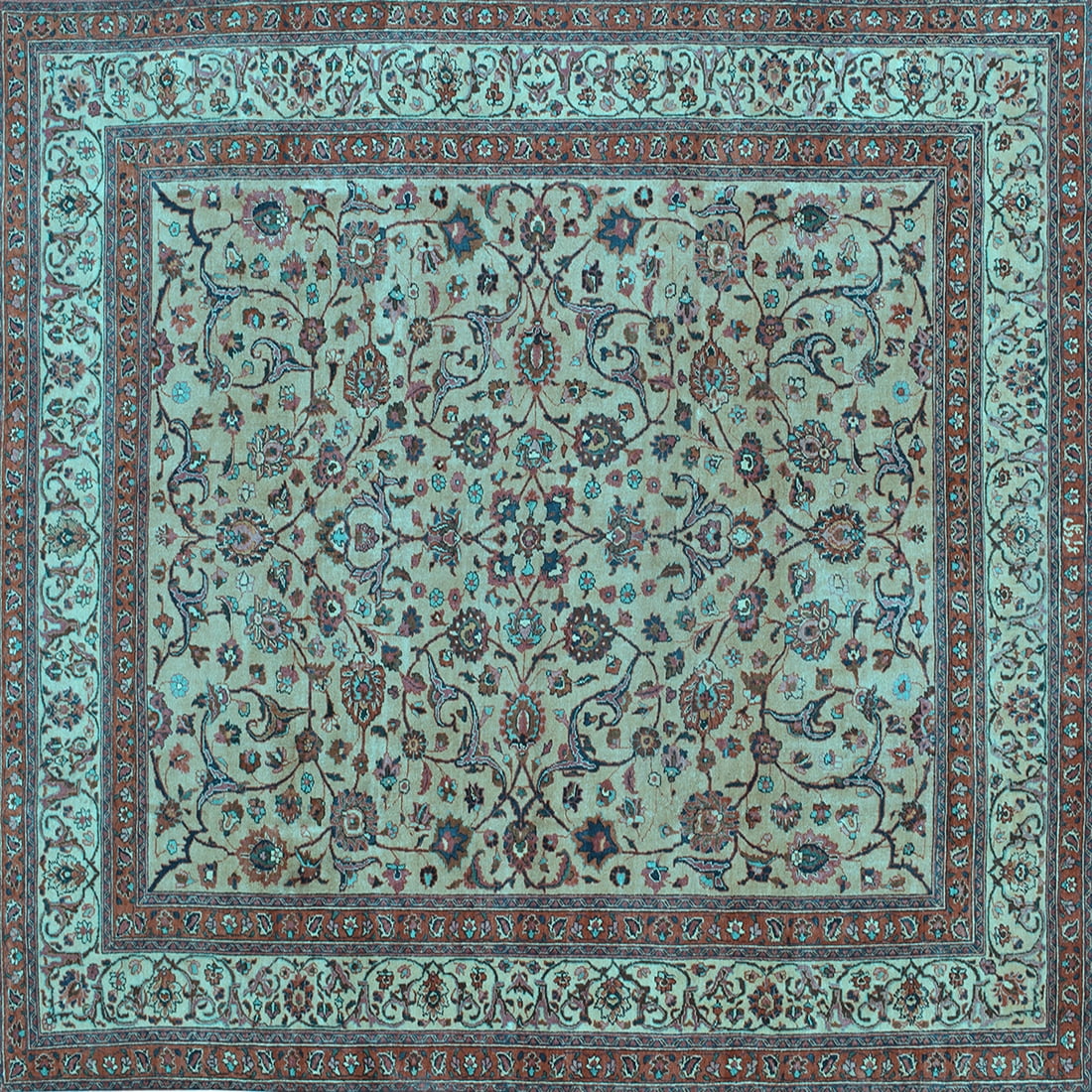 Ahgly Company Indoor Square Persian Light Blue Traditional Area Rugs, 6 ...