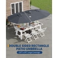 15 Ft Double-Sided Patio Umbrella with Base Crank Lift and Push Tilt ...