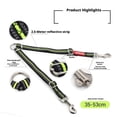 Reflective Double Dog Leash, No-Tangle Two-Way Pet Lead, Adjustable ...