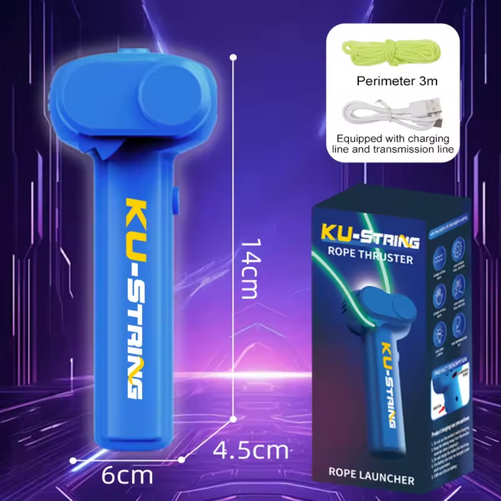 Click here for Unbranded Blue Glow-In-The-Dark Rope Launcher: Adj... prices