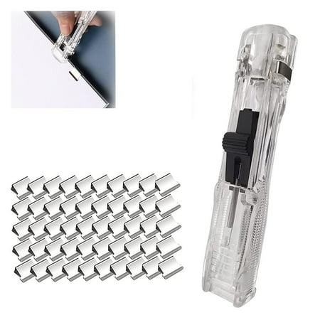 Transparent Acrylic Stapler Mini Push Stapler Set with 50 Reusable ...
