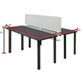 Kee 60" x 24" Benching System with Privacy Divider- Grey/ Black ...