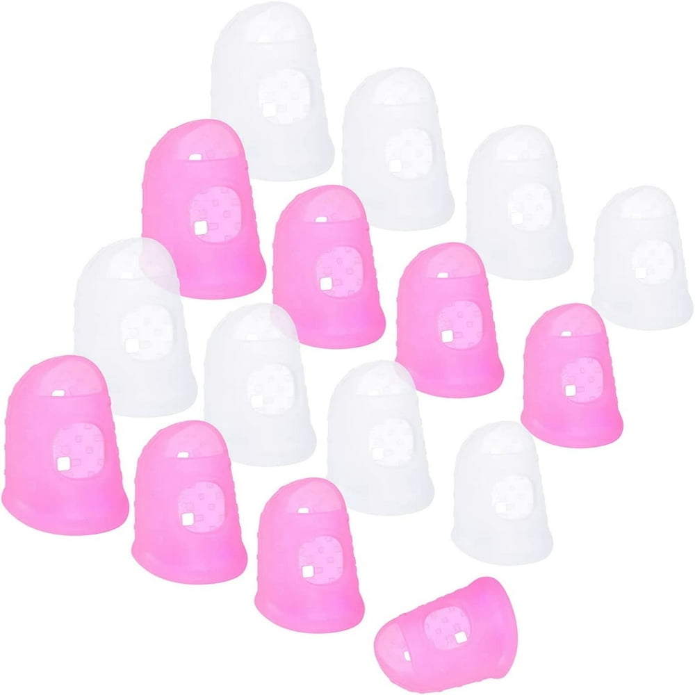 CUITING 16 Pcs Finger Tips 4 Sizes Silicone Thimble Fingertip Grips ...