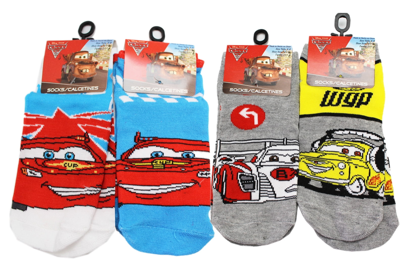 Disney 's Cars 2 Assorted Character Kids Socks (Size 6-8, 3 Pairs ...