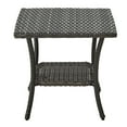 PARKWELL Outdoor Patio Side Tables Brown Wicker Rattan End Table with ...