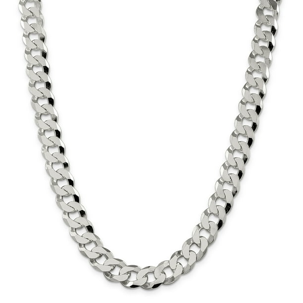 Primal Silver Sterling Silver 12.30mm Beveled Curb Chain - Walmart.com