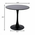 24-Inch Round Dining Table — Mid-Century Modern Style Small Black ...
