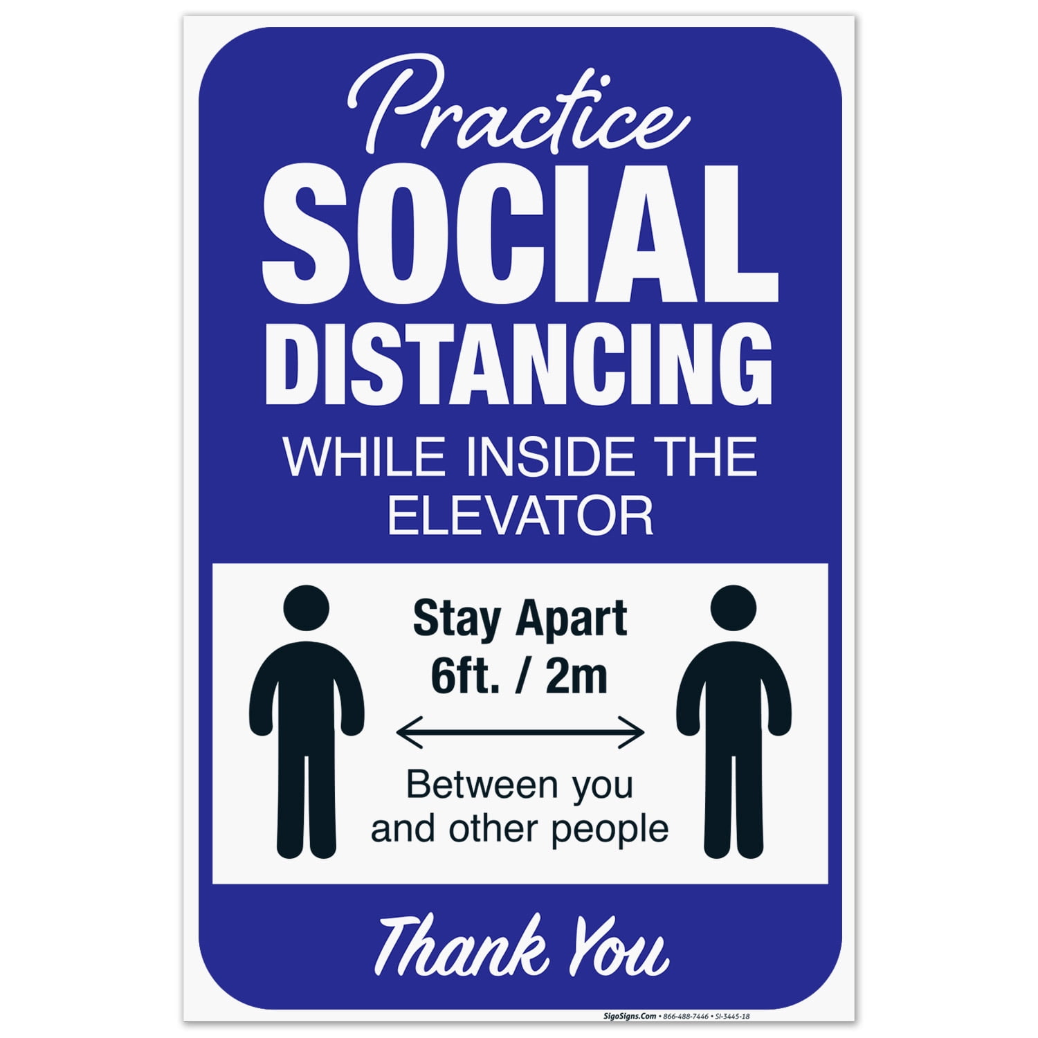 Social Distancing Sign, Practice Social Distancing In The Elevator ...
