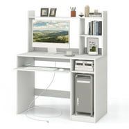 OneSpace Essential Computer Desk with Hutch - Cherry - Walmart.com