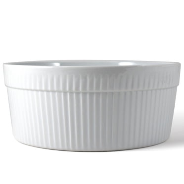 Souffle Dish Ramekins for Baking – 32 Oz, 1 Quart Large Ceramic Oven ...
