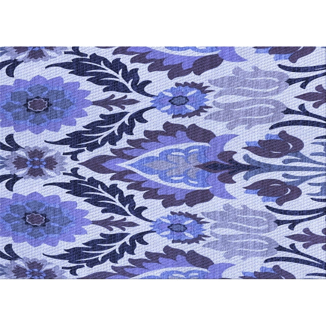 Ahgly Company Indoor Rectangle Patterned Deep Periwinkle Purple Area ...