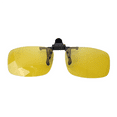 4X Rectangle Clear Yellow Lens Rimless Clip on Night Vision Driving ...
