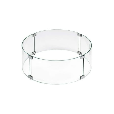 American Fire Glass 19" Diam. Glass Fire Table Wind Guard Flame Shield ...