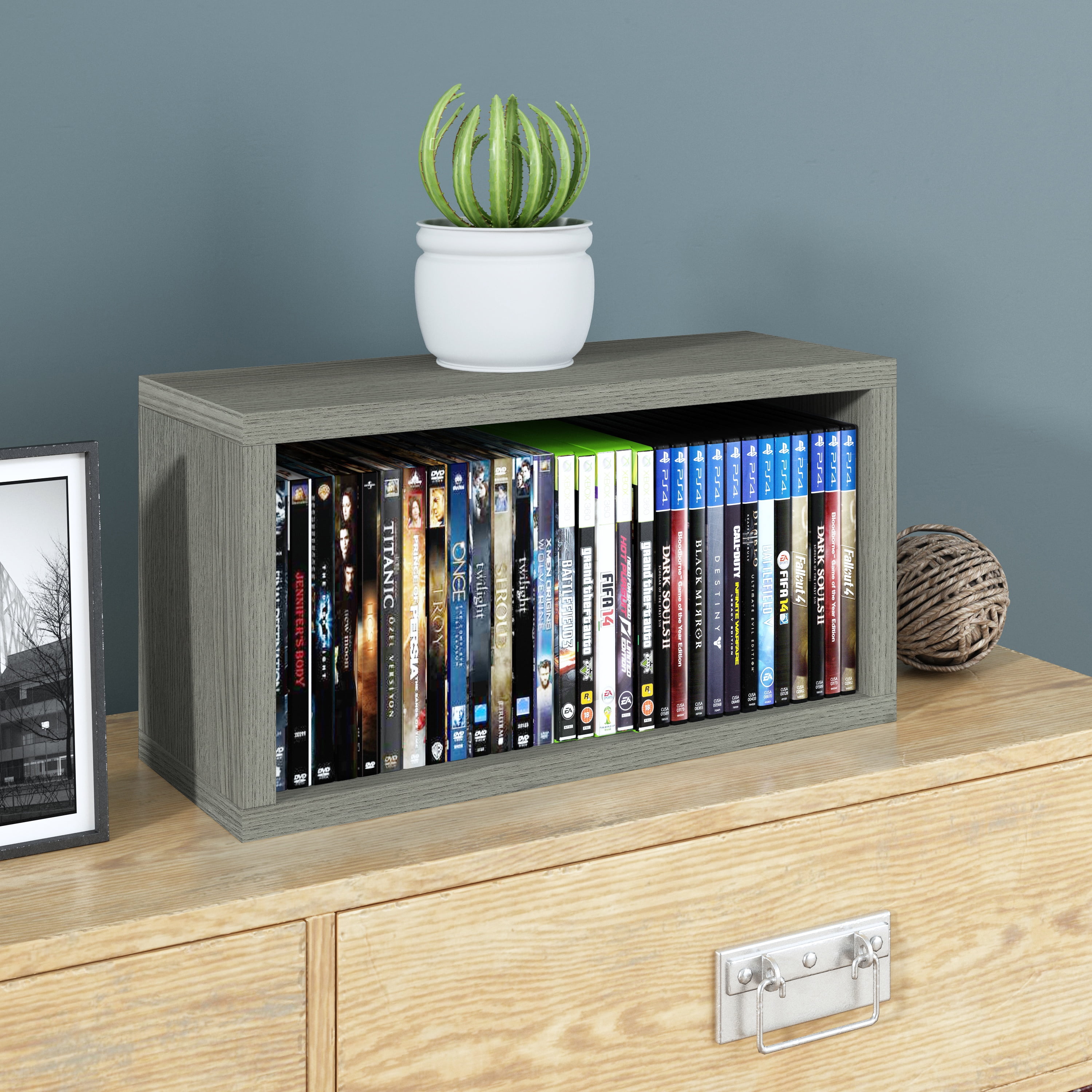 WAY BASICS Media Storage DVD Rack - Holds 30 BluRay PS5 Video Game ...